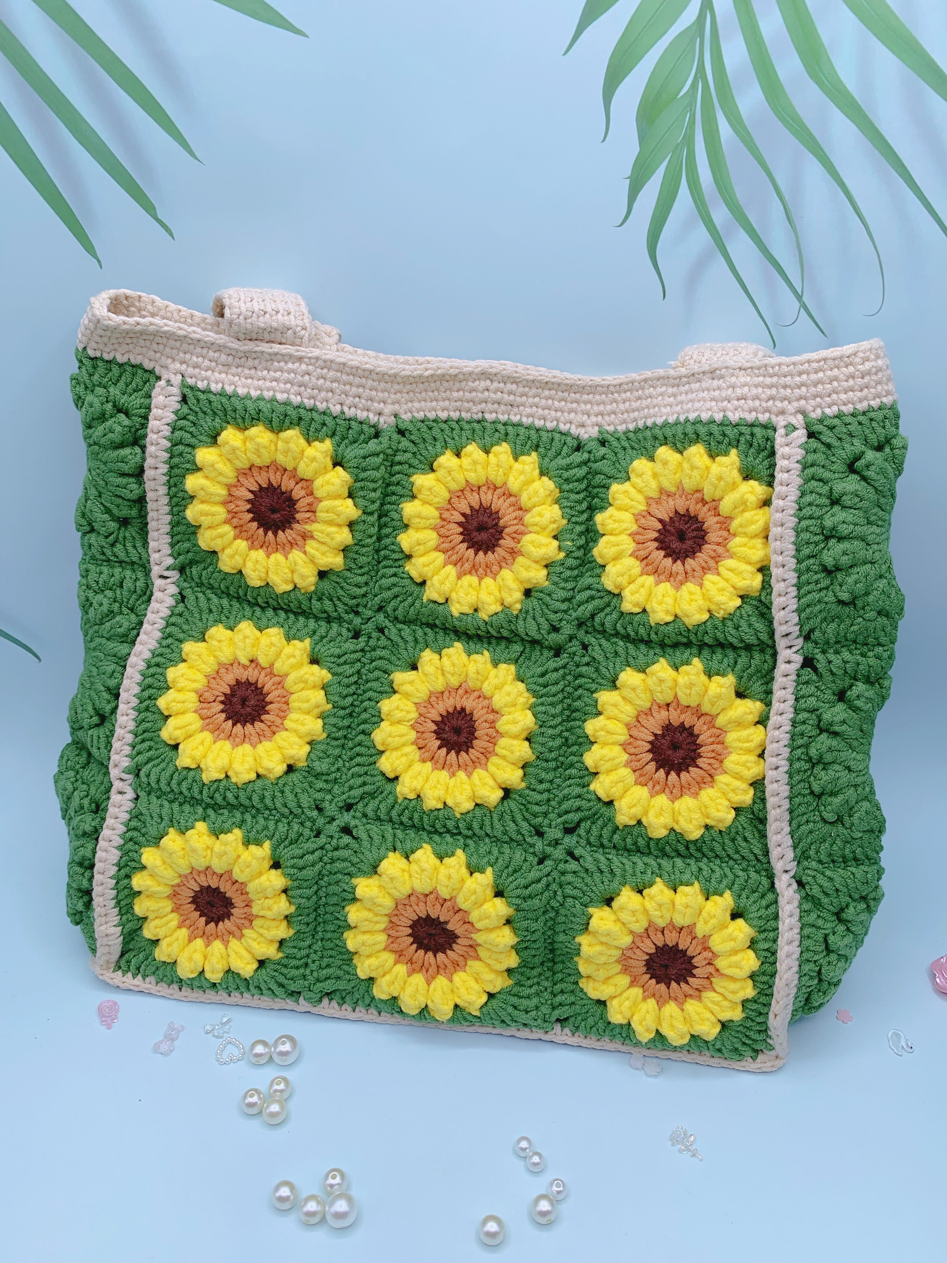 Handcrafted Sunflower Granny Square Shoulder Bag – Mrs Liu Handmade
